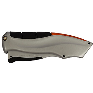 Blackout XP Retractable Locking Utility Knife – Box Cutter with Easy Open In-Handle Blade Storage and Patented Squeeze Lever to Auto-Load Next Blade – Includes 6 Blades