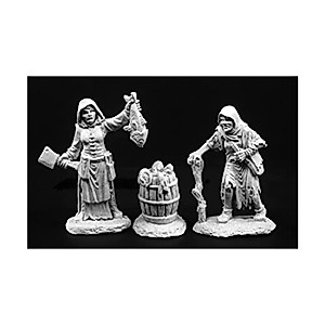 Townsfolk Dreadmere Fishwife And Crone Miniature 25mm Heroic Scale Dark Heaven Legends