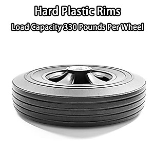 10" x 2.5" (4.10/3.50-4) Solid Rubber Hand Truck Wheels, Dolly Wheels Replacement, Wheelbarrow Flat Free Tires for Cart- 660 lb Load Capacity, Pack of 2