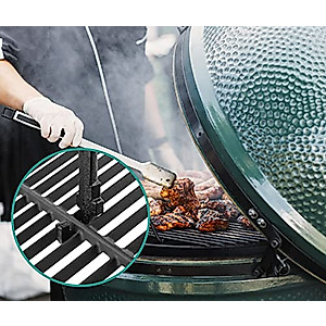 EasiBBQ Cast Iron Grill Grate Lifter, Cooking Grid Lifter Gripper for Big Green Egg, Primo Kamado Charcoal Grill Smoker
