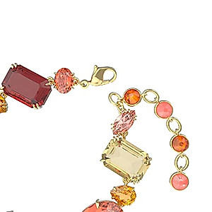 Swarovski Gema Soft Bracelet, Multicolored Crystals in Warm Tones, Mixed Cuts, on Gold-Tone Finished Band, Part of the Swarovski Gema Collection