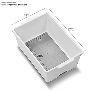 madesmart Antimicrobial Classic Small Deep Bin, White