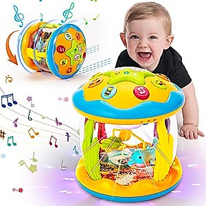 Ednzion Baby Toys 6 to 12 Months - Ocean Rotating Light Up Infant Toys 6-12 Months, Tummy Time Toys for Babies 6-12 Months, 1 Year Old Boy Girl Gifts, Musical Crawling Toy for 6M+ Toddlers