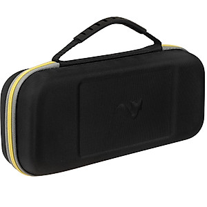 ButterFox Large Carrying Case for Hori Split Pad Compact, Fits Charger, 10 Game Holders (8 Physical + 2 Digital) - Black/Yellow