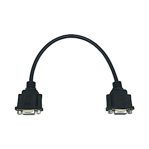 CERRXIAN 1ft VGA SVGA 15 Pin HD15 Female to Female Gender Changer Adapter Extension Video Monitor Cable for PC Laptop TV Porjector（ff）