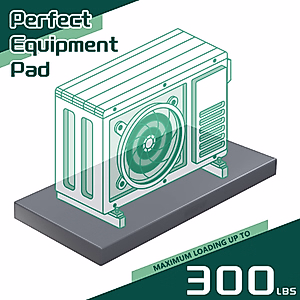 Memrita Mini Split Pad for Air Conditioner Heat Pump Systems, Equipment Pad Ground Leveling Support Base for Outdoor Condenser Units, 38" x 18" x 3"