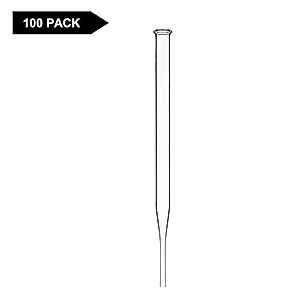 StonyLab Glass Dropper Pipettes, Thick Borosilicate Glass Dropping Pipettes 1ml Non-Graduated Liquid Transfer Pipettes for Laboratory Chemistry, Set of 100