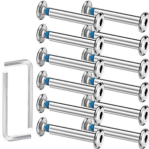 Hotop 20 Sets Skate Wheel Socket Screw Inline Roller Skate Screws Shaft Hex Socket Screw with 2 Pieces Installation Tool