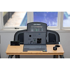 2B Balanced Treadmill Desk Attachment | Fits Treadmills Up to 32" Wide | Crafted from Bamboo | Adjustable Height for Better Posture | Securely Holds Laptop, iPad, Phone, Book
