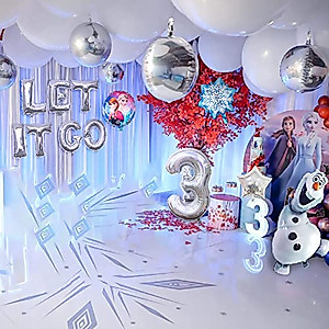 12 PCS Snowman Birthday Party Balloons For Frozen Birthday Party Decoration Cartoon Foil Balloons Bouquet For Children birthday Party (Sliver-3rd)