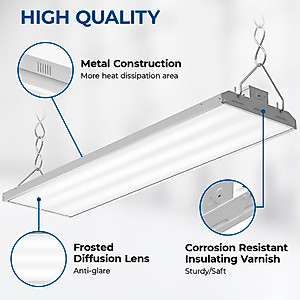 CINOTON 4FT 210W LED Shop Light with 28350LM,0-10V Dimmable Linear High Bay Lighting with 5000K120-277V 135LM/W Commercial Bay Lights for Garage Office Warehouse Workshop Factory UL Listed 10 Pack