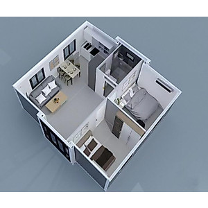 Expandable prefabricated Home Mobile, Prefab House for Hotel, Booth, Office, Guard House, Workshop - Efficient and Versatile Living Solution (20FT*40FT)