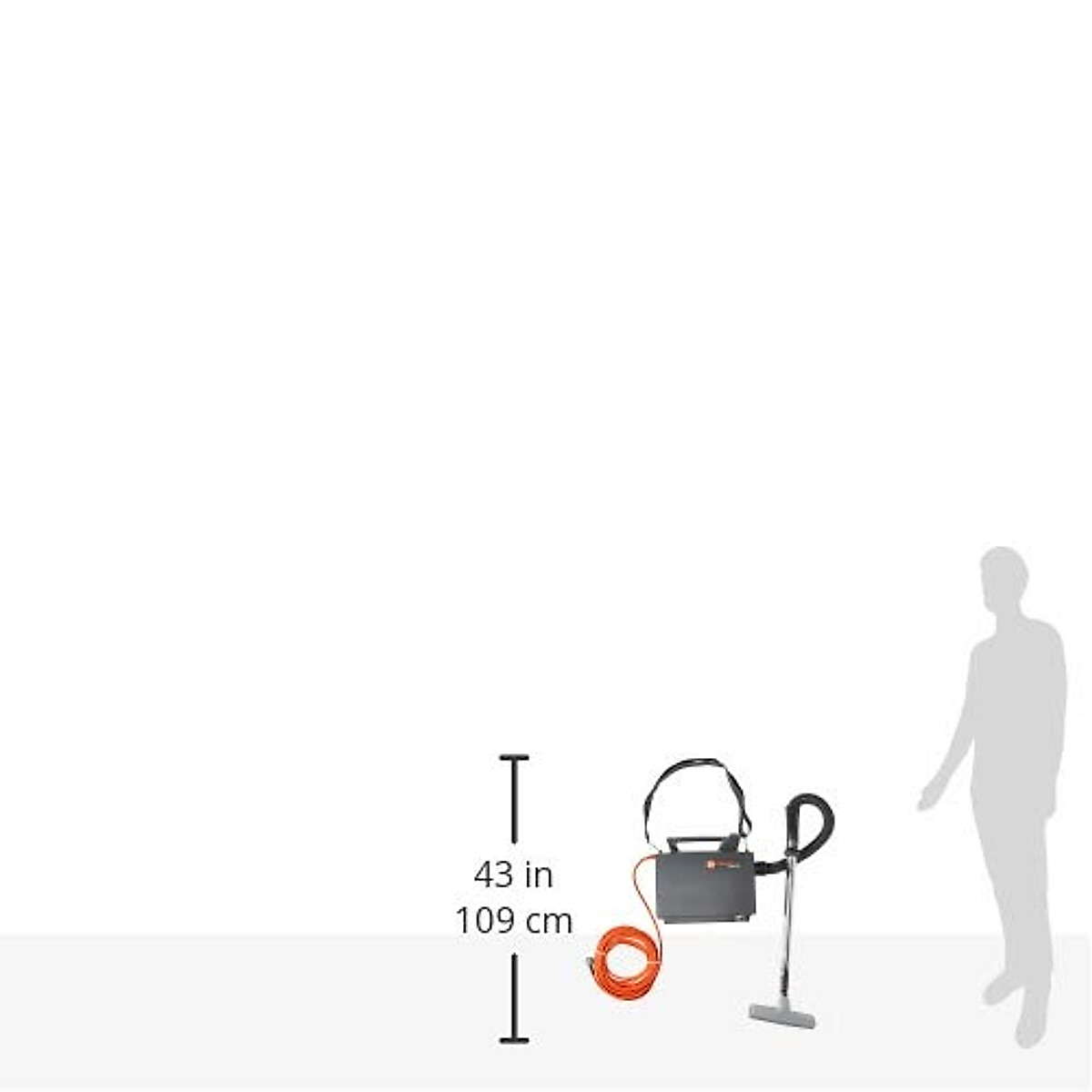 Hoover Commercial PORTAPOWER Lightweight Canister Vacuum Cleaner with Attachments, Portable Carriable Handheld Small Professional Grade Bagged, 8 Pounds, CH30000, Black