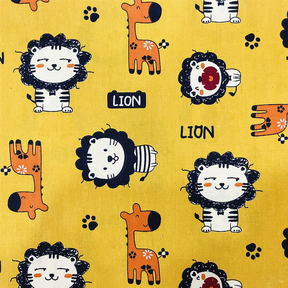 Lion Fat Quarters Fabric Bundles for Sewing Baby Boy Animal Fabric Cute Patterns Quilting Fabric for Kids 18" x 22" (6Pcs) SZRUIZFZ