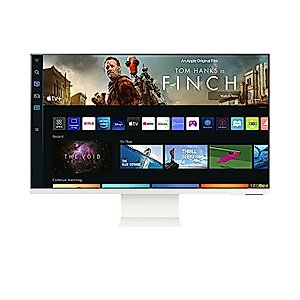 SAMSUNG 32" M80B 4K UHD HDR Smart Computer Monitor Screen with Streaming TV, SlimFit Camera Included, Wireless Remote PC Access, Alexa Built-In, LS32BM805UNXGO, White