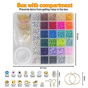 JQEEYGV 5500pcs Clay Beads Bracelet Making Kit 24 Colors Friendship Bracelet kit with Letter Beads DIY Arts and Crafts for Jewelry Set Beginners Gifts for Girls Ages 6-12