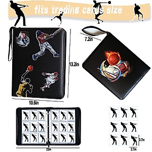 COYORO Large Capacity Sports Card Binder with Zipper, 9 Pocket, Fits 900 Cards, Waterproof, Durable PU Leather Exterior
