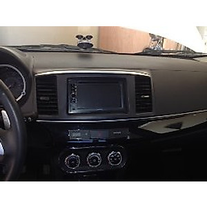 Aftermarket Radio Stereo Double Din Dash Installation Install Kit + Wire Harness Compatible with Mitsubishi Lancer/Lancer Evolution (2007-2017)