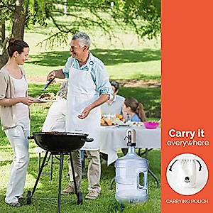 Water Dispenser 5 Gallon Bottle by SoGood - Carrying Pouch and 2 Hoses - Water Gallon Dispenser - Automatic Drinking Water Pump Portable - BPA Free - USB Charging - Ideal for Outdoor or Kitchen