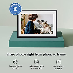 Aura Carver WiFi Digital Picture Frame | The Best Digital Frame for Gifting | Send Photos from Your Phone | Quick, Easy Setup in Aura App | Free Unlimited Storage | Gravel with White Mat