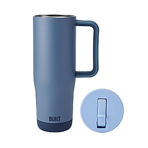 Built 40 oz Cascade Flip Straw Tumbler, Double Wall Insulated Tumbler, Gym & Sport Bottles - Stainless Steel & Straw Lid, Leak-Proof, Soft Base, Portable BPA-Free (Pacific Blue)