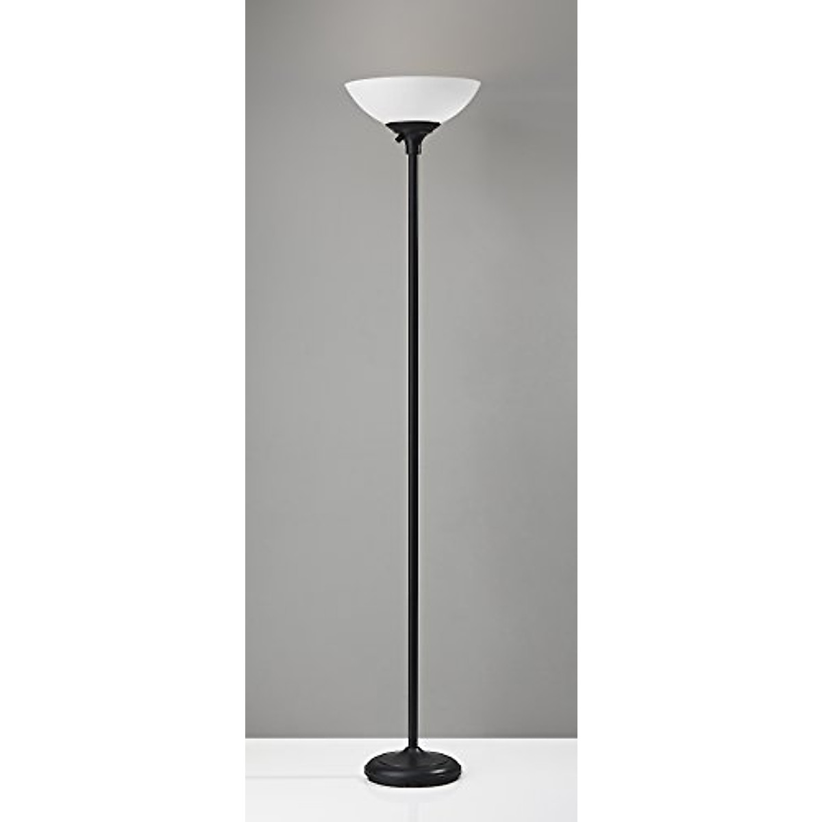 Adesso 7506-01 Glenn 300W Torchiere, 71 in, 2 x 150 W Incandescent/equiv. LED, Black, 1 Floor Lamp