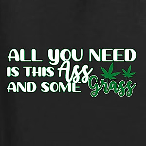 All You Need is this Ass and Some Grass Christmas Women's Cotton Spandex Booty Shorts Black, Small