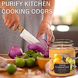 Orange & Vanilla Odor Eliminating Candles for Home Scented, Eliminates 99% of Pet, Smoke, Food and Other Smells Quickly, Highly Fragranced Candle, Premium Soy Candles Gift Set for Women