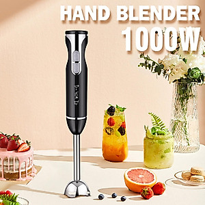 Electric Hand Blender, 550g Portable Hand Blender Mixer Stick With Easy Control Grip, Simple To Use Food Blender Hand Mixer For Smoothies, Puree Baby, Food And Soup