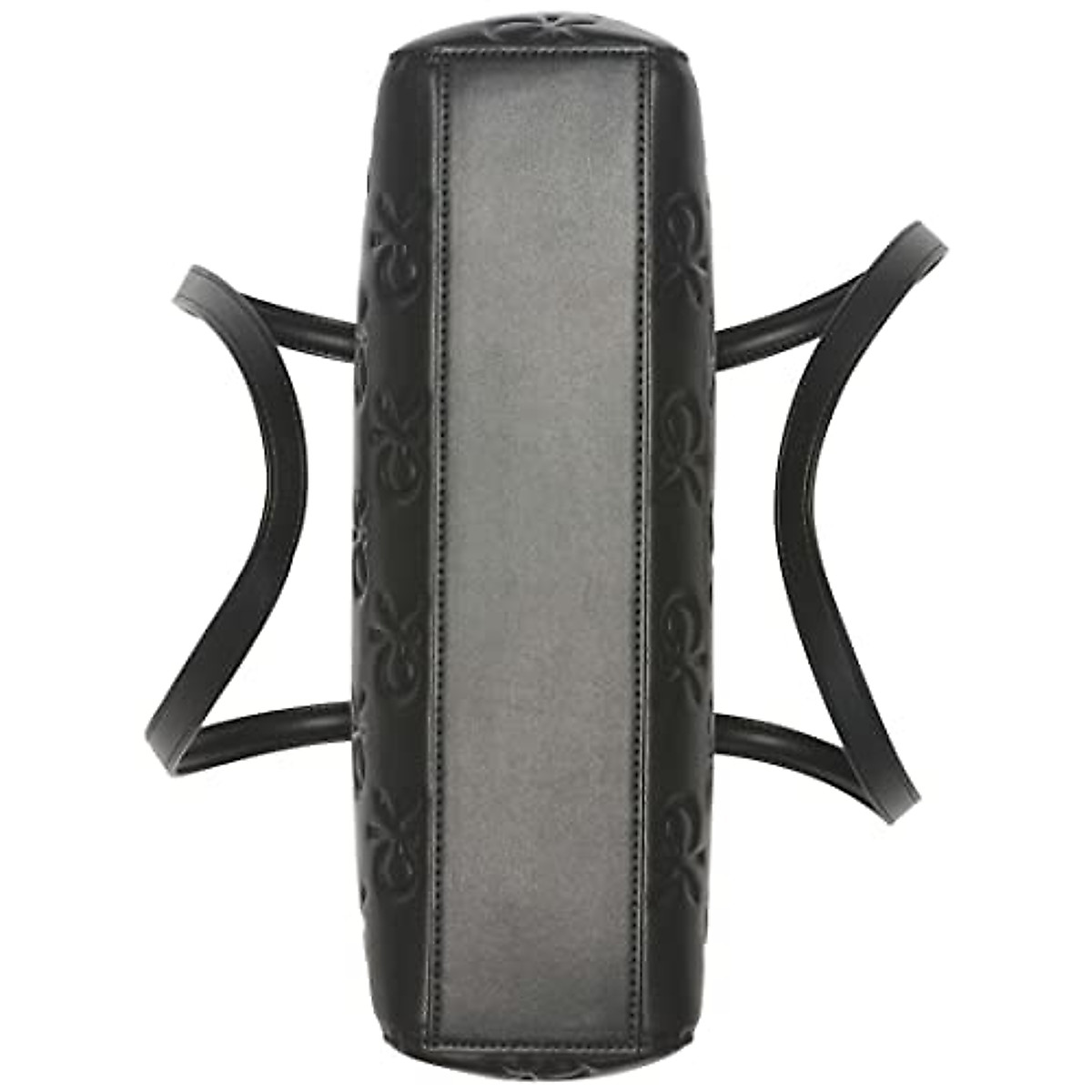 Calvin Klein Noa Top Zip Tote, Black/Gunmetal Twin Brick Embossed