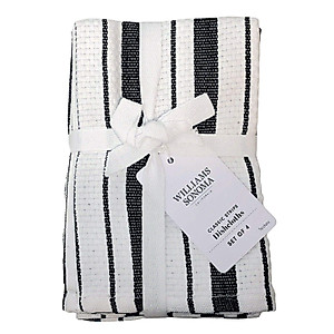 Williams-Sonoma Classic Striped Dishcloths, Dishrags, Jet Black (Set of 4)