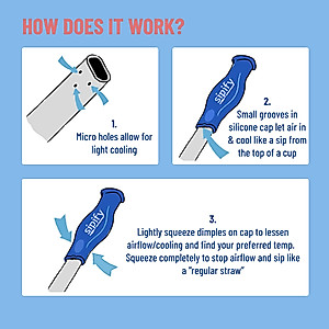 Protect Teeth from Coffee & Tea Stains - Flow Limiting Reusable Straws for Hot Drinks by Sipify - Stainless Steel Straws with Silicone Cover Aerate to Protect from Scalding - Dishwasher Safe - 2 Pack