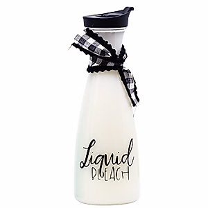 AMP Premier Products Decorative Laundry Detergent Dispenser Bottle - for Laundry Liquid Bleach, Soap, Fabric Softener - Light, Shatterproof Containers, Easy Pour Function - Laundry Room Organization