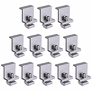 SAVITA 12pcs Solar Panel Bracket, Aluminum Solar End Clamp PV Mounting Bracket Solar Panel Z Clips for Mounting Solar Panels (35mm)