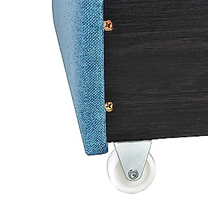 Queen Platform Bed with Headboard,Upholstered Linen Wood Bed Frame with Two Storage Drawers for Kids Girls Boys Teens Adults, No Box Spring Needed(Blue)