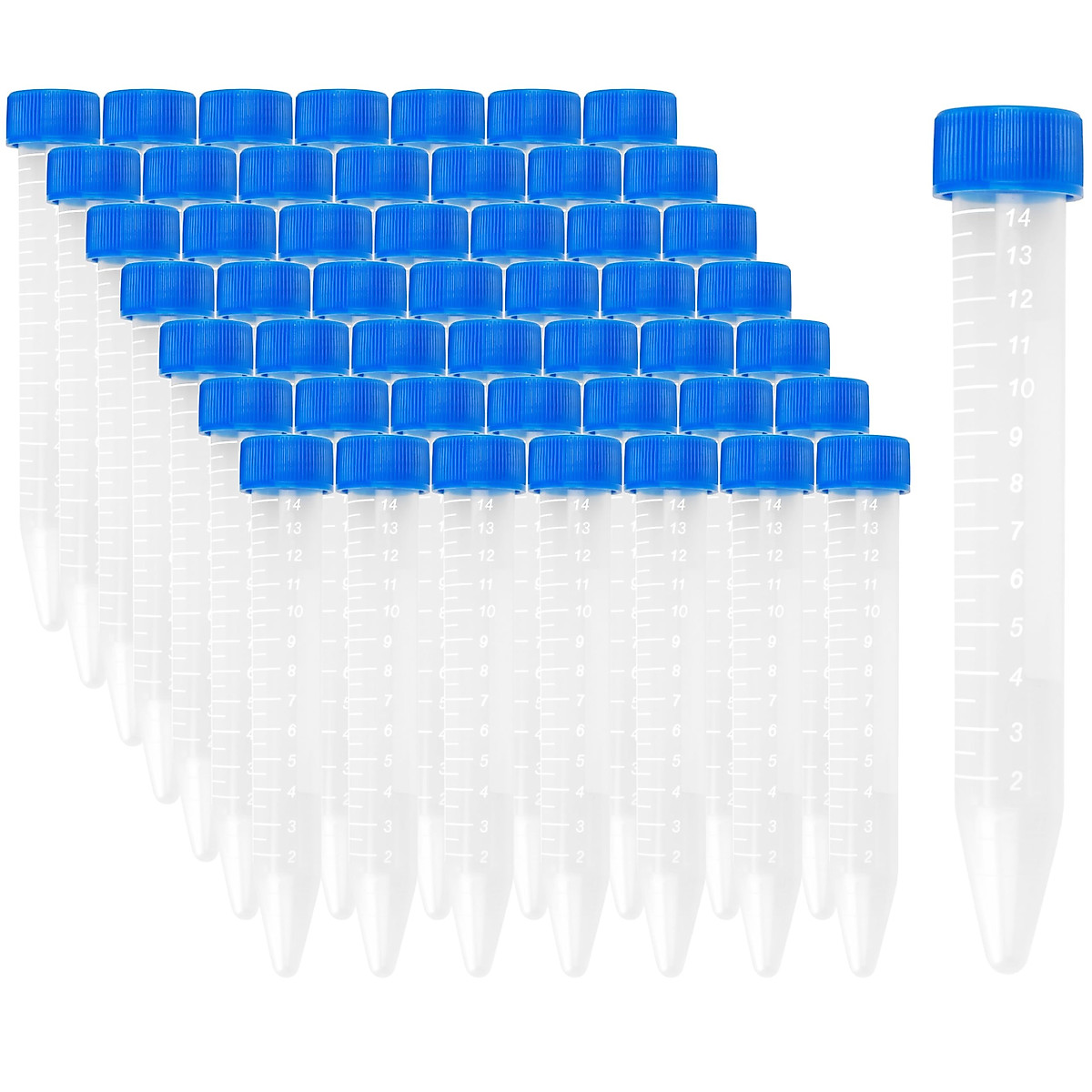 15 ml Conical Centrifuge Tube with Conical Bottom, Leakproof Screw Caps, Sterile, up to 12000xg, Polypropylene (PP) (Pack of 50)