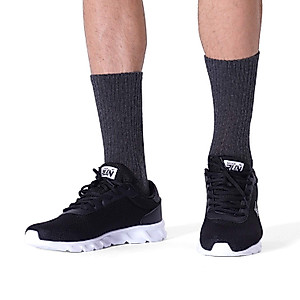 CelerSport 6 Pack Men's Athletic Crew Socks, Work Boot Socks with Full Cushion, White, Shoe Size: 12-15