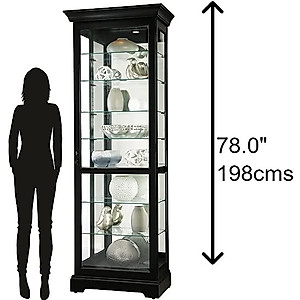 Howard Miller Hall Curio Cabinet, Black Satin