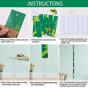 Buiory Removable 3D Cartoon Crystal Acrylic Height Measurement Chart Wall Stickers Solid Inches Growth Chart Ruler Wall Decal Wall Decor for Kids Babys Children Boys and Girls Bedroom Living Room Nursery (Crocodile)