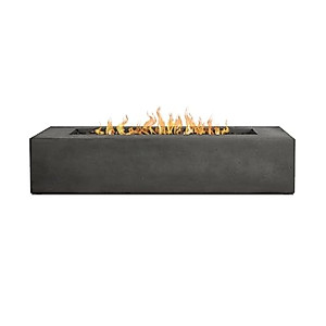 BBQGuys Signature La Valle 56-Inch Rectangle Propane Fire Table - Carbon - 1590LP-CBN