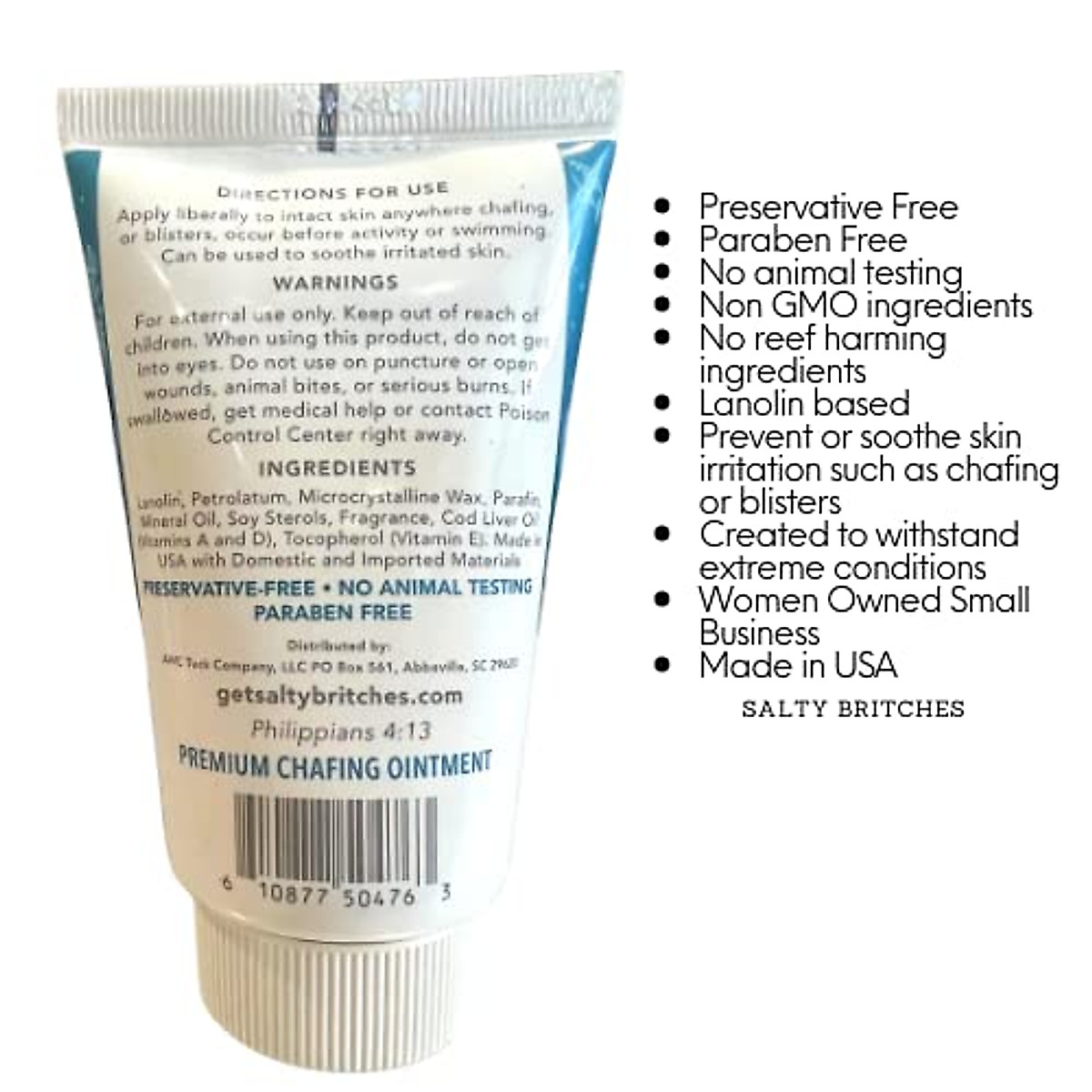 Salty Britches Waterproof Anti Chafing Ointment, Chafing Gel, Half Marathon Essentials, Anti-Chafe, Military Gear Essential, Running Essentials, Gifts for Runners - Rose Scented - 2pk