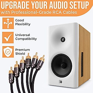 Elite Audio Pro Series 15ft. 6-Channel Car Audio RCA Cable - Triple Shielded, Brass Connectors, Oxygen Free Copper Noise Reducing Audio Cable for Amplifiers Subwoofers Speakers and Processors – PRO615