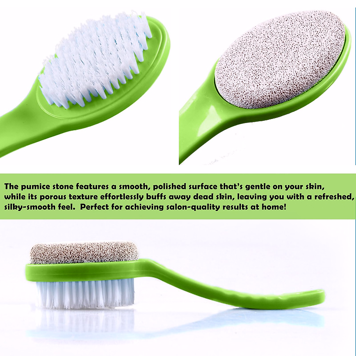 WAFJAMF Foot Stone Brush Exfoliating Brush Shower Foot Srubber with Pumice(1 PCS Green)
