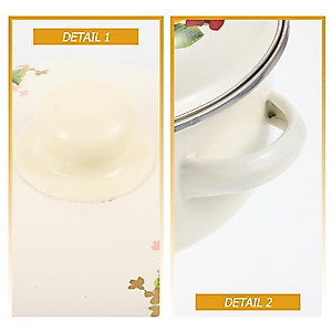 SHOWERORO Enamel Soup Pot Kitchen Stew Pot Enameled Oven Braising Pan with Lid Stockpot with Lid 8 Quart Porcelain Cooking Saucepan Pasta Steamer Food Thicken Stockpot Metal Soup Plate