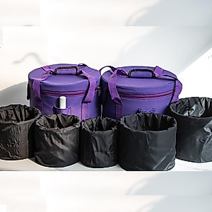 YongFei Purple Heavy Duty Sponge Padded Crystal Singing Bowl Case for 6-12 inch 8-14inch Sound Bowls… (6-12inch 2pc bag)