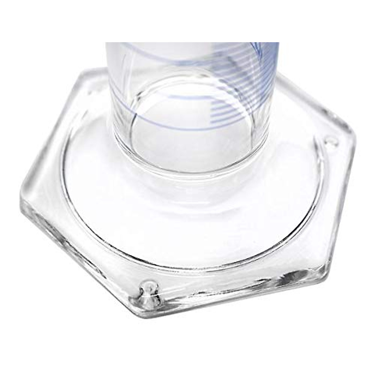 Graduated Cylinder, 100mL - ASTM, Class A - Tolerance ±0.50mL - Protective Collar, Hexagonal Base - Blue Graduations - with Individual Work Certificate - Borosilicate 3.3 Glass - Eisco Labs