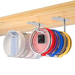 2 Pack Tumbler Lid Organizer, kitchen organizers and storage for yeti tumbler/stanley or simple modern lids,lid organizers inside cabinet for kitchen storage,Self-Adhesive or Drilling Tumbler Lid Hook