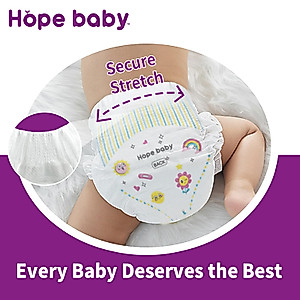 HOPE BABY Diapers Size 1(8-14 LBS) Disposable Baby Diapers Newborn Dry, 74 Count Softness & Comfort Fit, Leak-Proof Overnight Protection, Hypoallergenic with Skin