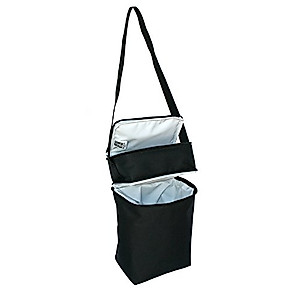 J.L. Childress 6 Bottle Cooler - Breastmilk, Baby Bottle & Food Bag - Ice Pack Included - 2 Compartments - Insulated & Leak Proof Bottle Bag - Breastmilk Cooler Bag for Travel - Black