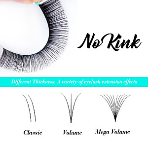 Eyelash Extensions 0.05 C Curl 15mm Lash Extensions Supplies Individual Lashes Premium Silk Volume & Classic Lash Soft Matte Dark Professional Eyelashes Extension (0.05-C-15mm)